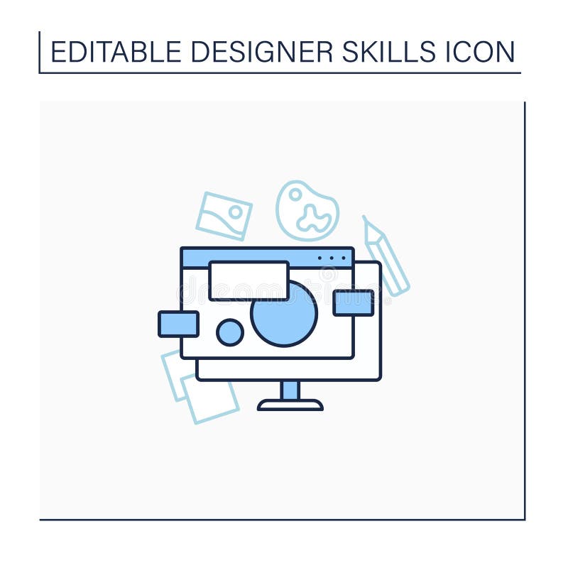 UI design line icon stock vector. Illustration of workplace - 221385308