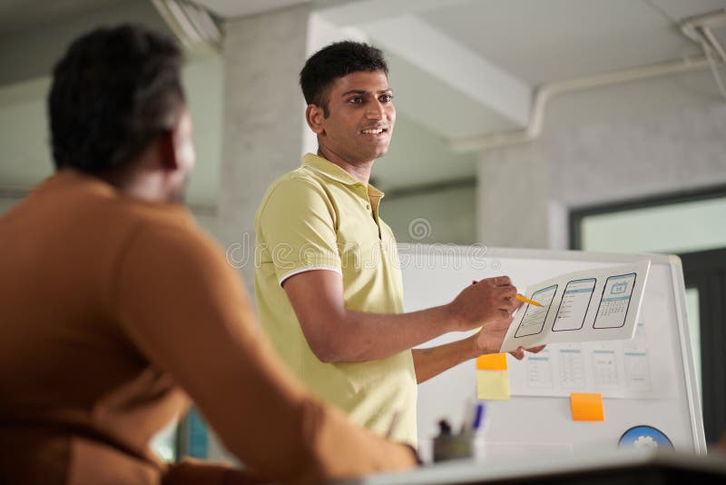 UI Designer Presenting New Ideas Stock Image - Image of cooperation ...