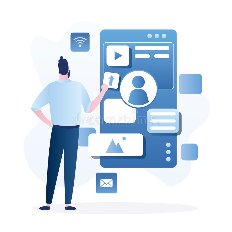 Ui Designer Or Programmer Creates Structure Of Information Blocks In Application Coding And