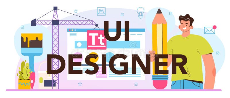 UI Designer Typographic Header. App Interface Improvement Stock Vector ...