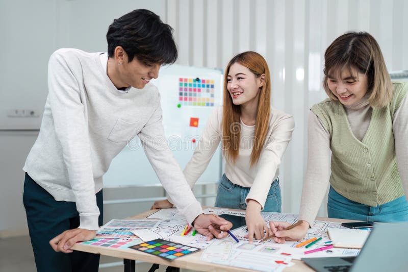 UI Designer and UX Developer Brainstorm Idea To Design the Application ...