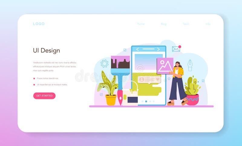 UI Designer Web Banner or Landing Page. App Interface Improvement Stock ...