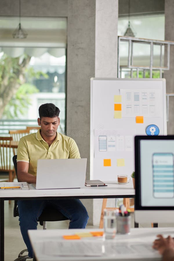 UI Designer Working at Design Studiio Stock Image - Image of working ...