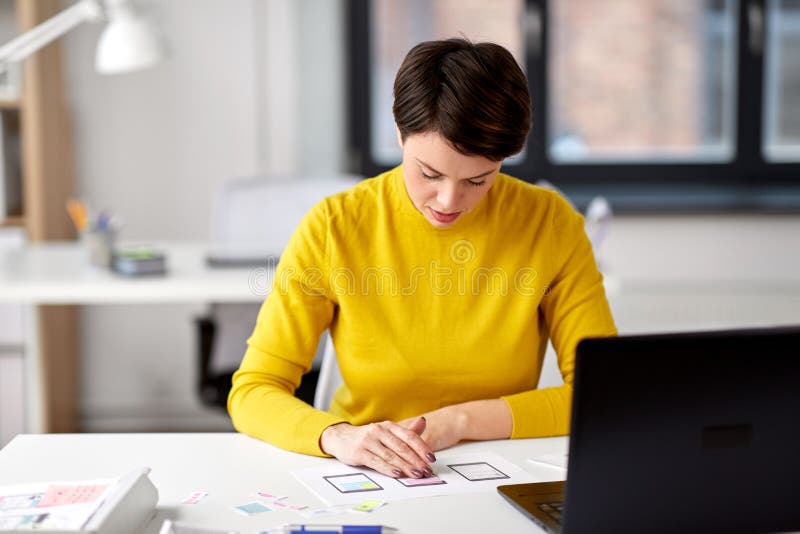 Ui Designer Working on User Interface at Office Stock Image - Image of ...
