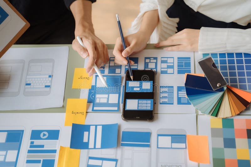 UI Developer and Ui Designer Brainstorming about Mobile App Interface ...