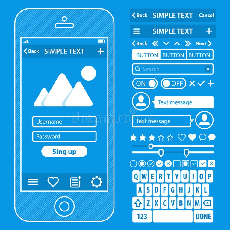 Wireframe User Interface Elements Stock Illustrations – 1,235 Wireframe ...