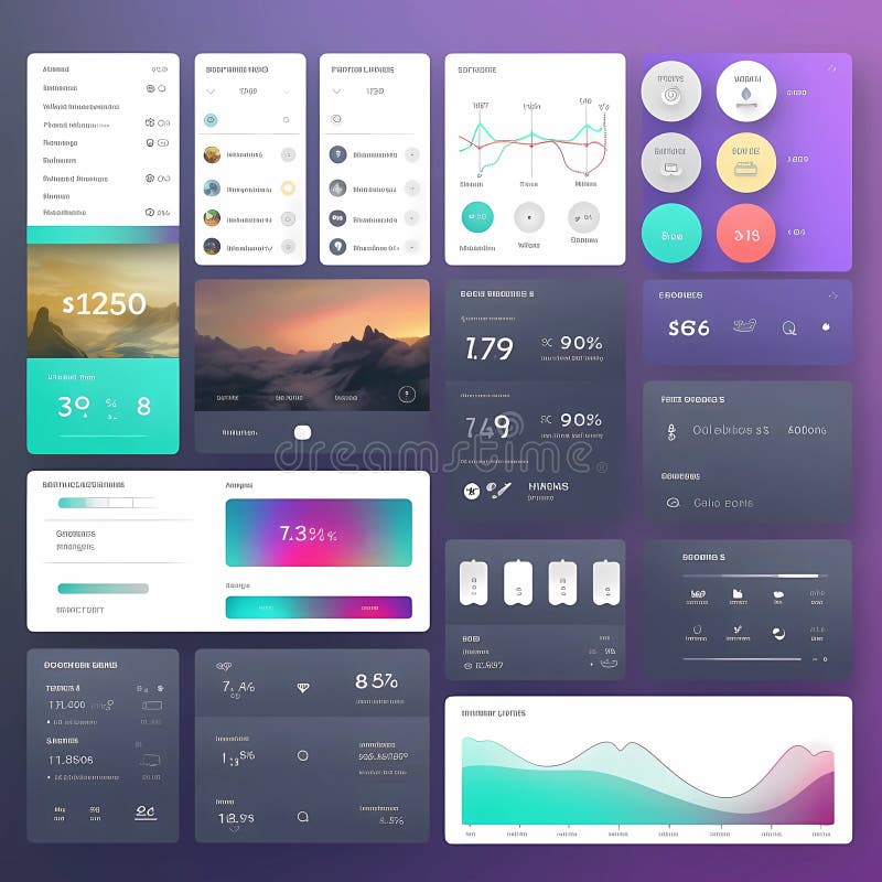 UI Elements Kit for Essential System Settings Components. AI Generated. Stock Illustration ...