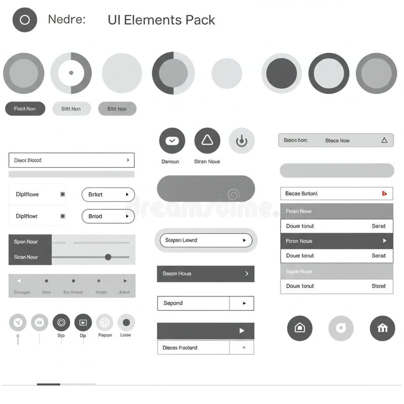 UI Elements Pack Displaying a Collection of Interface Components. it ...