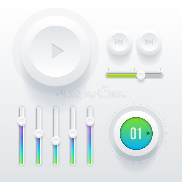 Ui elements stock vector. Illustration of button, play - 31503364