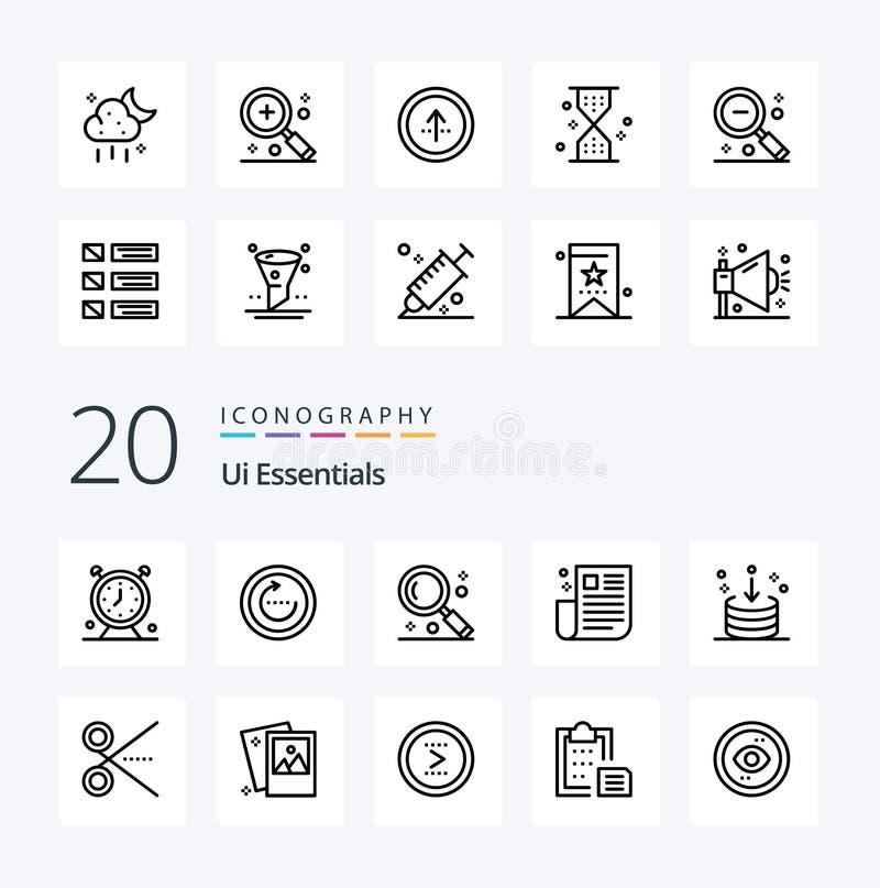 20 Ui Essentials Line Icon Pack Like Newspaper Interface Sync Ui ...