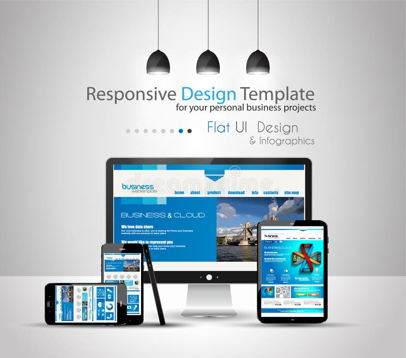 UI Flat Design Elements in a Modern HD Screen Computer: Stock ...