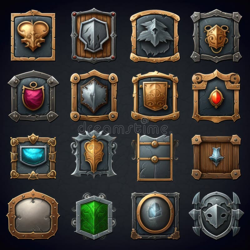 Ui Frame Medieval Ai Generated Stock Image - Image of button, menu ...