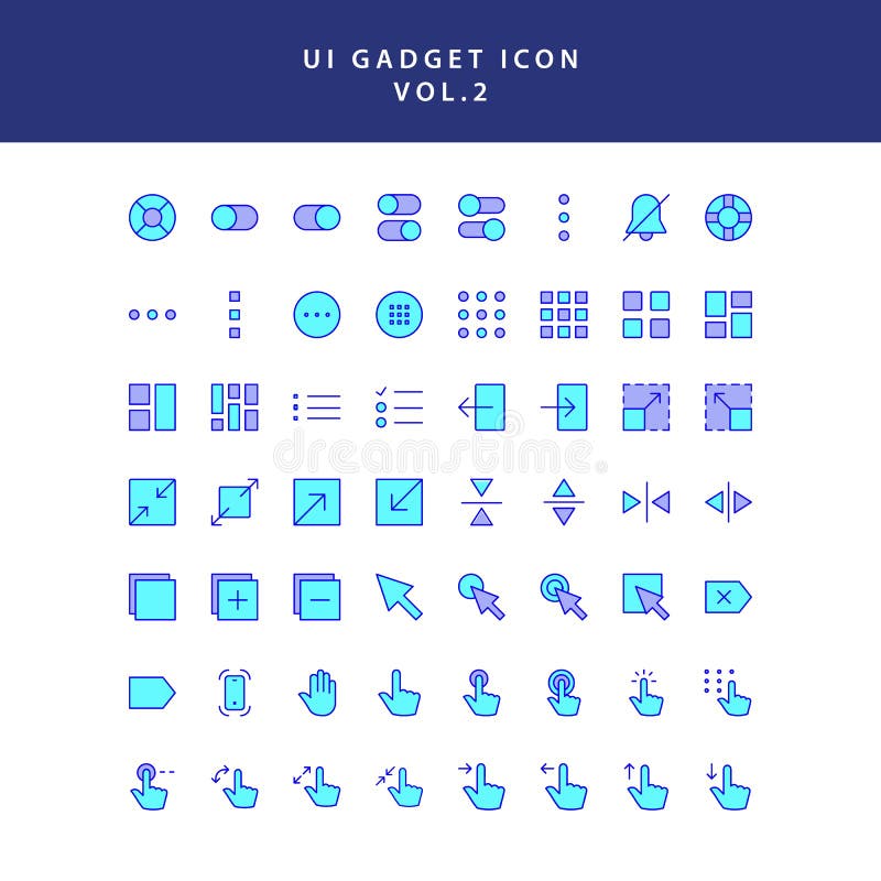 Control and Navigation Vector Icon Set with Glyph Style Design Stock ...