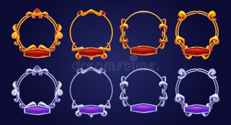 Ui Game Frames for Avatar, Gold and Silver Borders Stock Illustration ... Ui Game Frames for Avatar, Gold and Silver Borders Stock Illustration ...