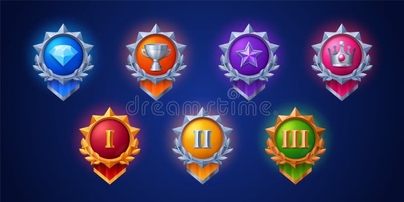 UI Game Icons of Medals and Award Badges Stock Vector - Illustration of ... UI Game Icons of Medals and Award Badges Stock Vector - Illustration of ...