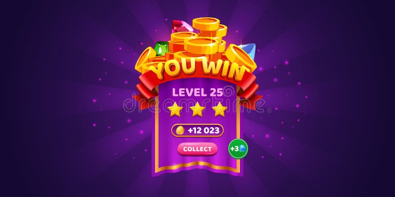 Ui Game or Level Win Popup Button Banner Vector Stock Vector ...