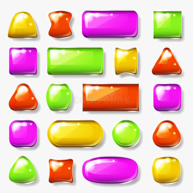 Glass App UI Buttons Icons Transparent Design Elements Vector ...