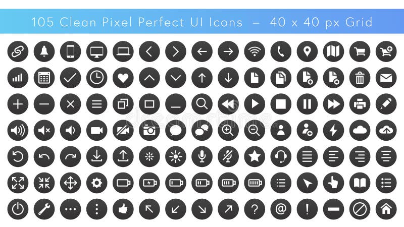 Pixel Perfect User Interface Icons Stock Vector - Illustration of chat ...