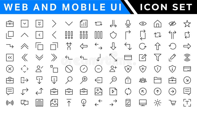 UI Icons Set. Vector. for Mobile, Web, Social Media, Business. User Interface Elements for ...