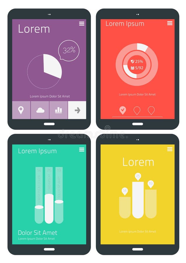 UI infographics templates stock vector. Illustration of interface ...