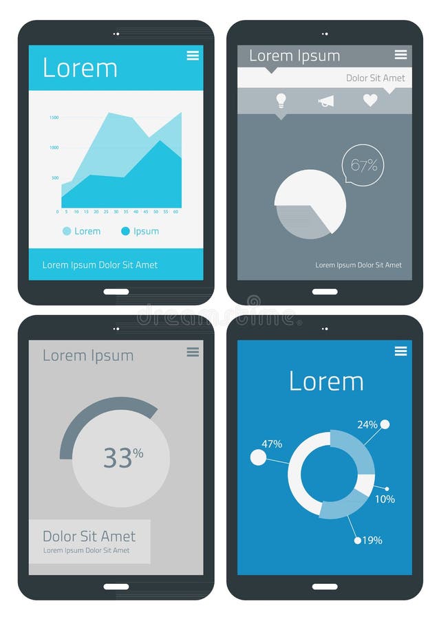 UI infographics templates stock illustration. Illustration of ...