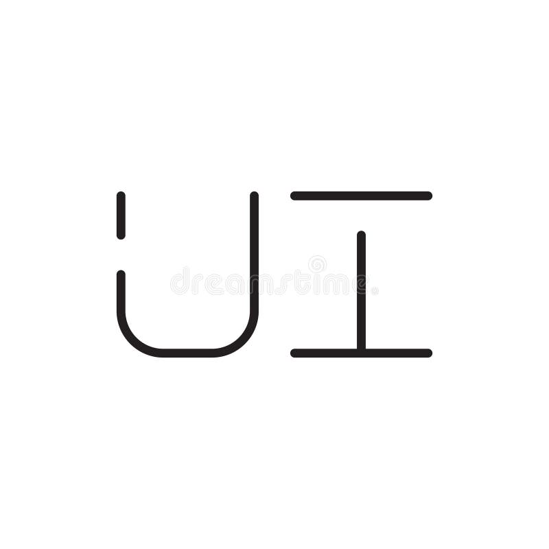 Ui Initial Letter Vector Logo Icon Stock Vector - Illustration of ...