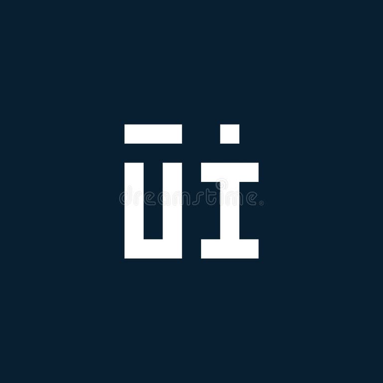UI Initial Monogram Logo with Geometric Style Stock Illustration ...