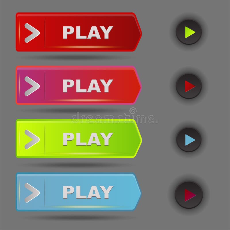 UI Interface Button Play Media Internet Website Element Online Player ...