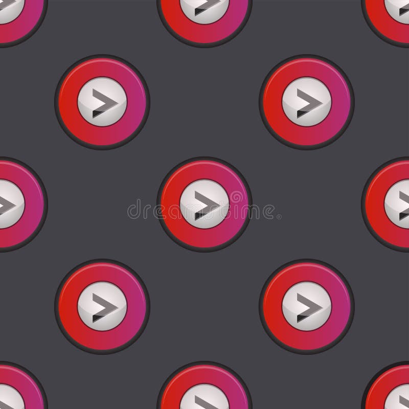 UI Interface Button Play Media Internet Website Online Seamless Pattern ...