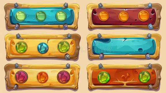 UI Interface Design Banners for Progress Bars in Games. Abstract Old ...