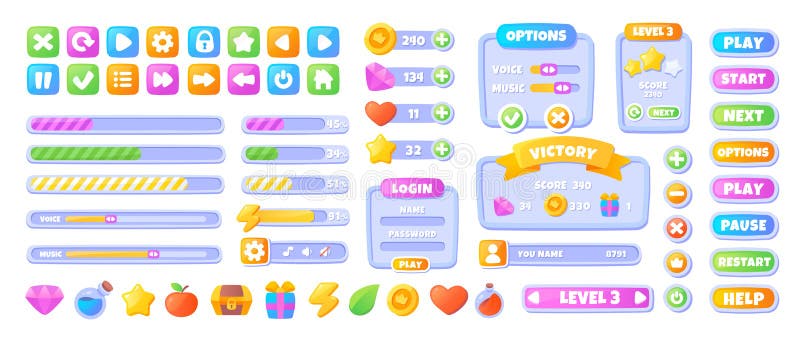 Ui interface set stock illustration. Illustration of coin - 272715266