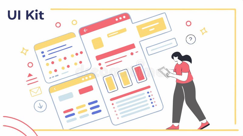 Ui Kit Design Elements User Interface And App Design Vector Design Generative Ai Stock Vector