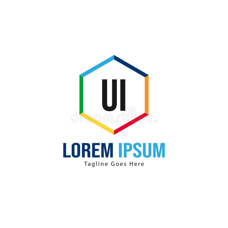 UI Letter Logo Design. Creative Modern UI Letters Icon Illustration ...