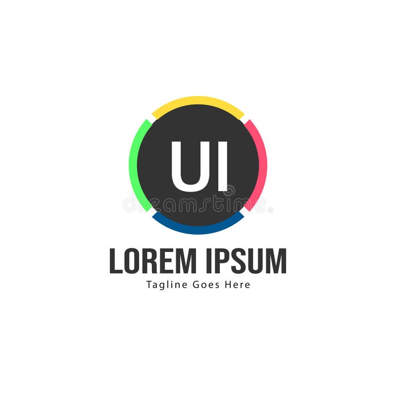 UI Letter Logo Design. Creative Modern UI Letters Icon Illustration ...