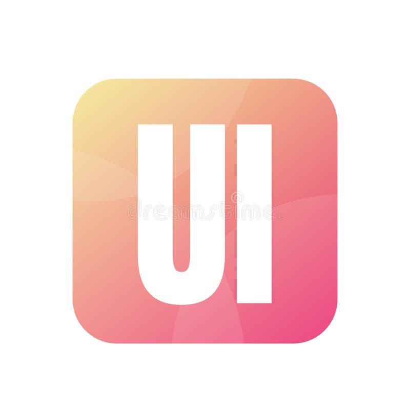 UI Letter Logo Design with Simple Style Stock Vector - Illustration of ...