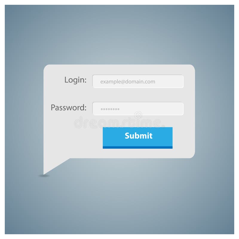 UI Login Form Flat Design stock vector. Illustration of empty - 58685636