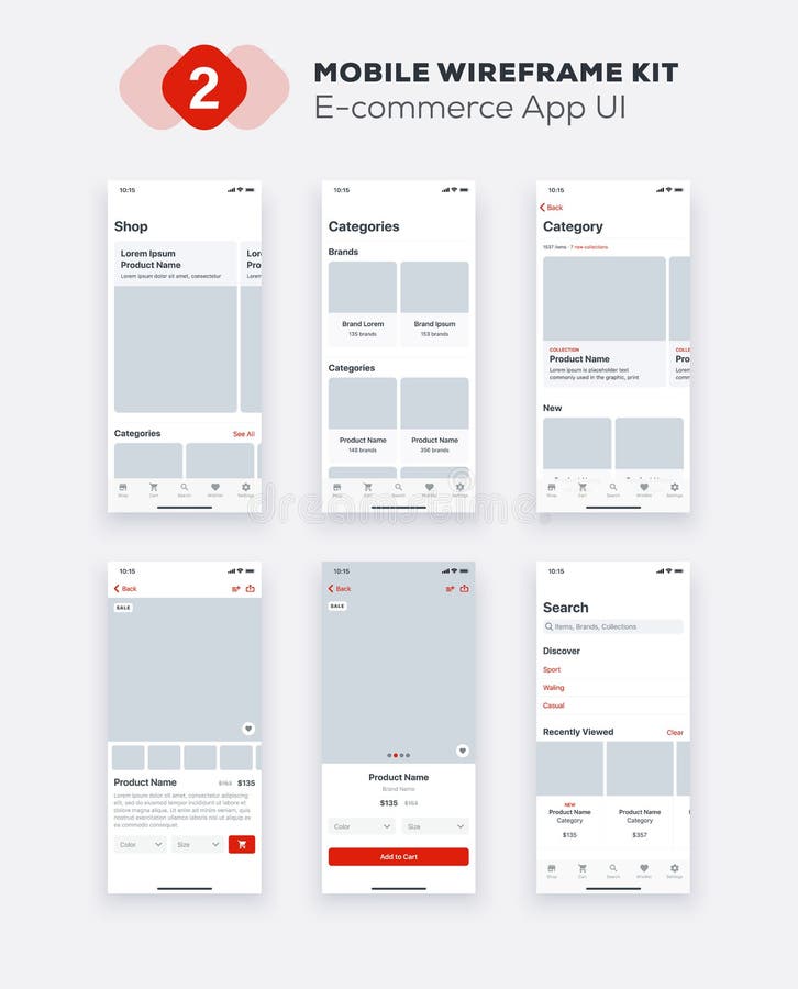 Ui Mobile App Ecommerce Ux Gui Design Elements Mobile Application