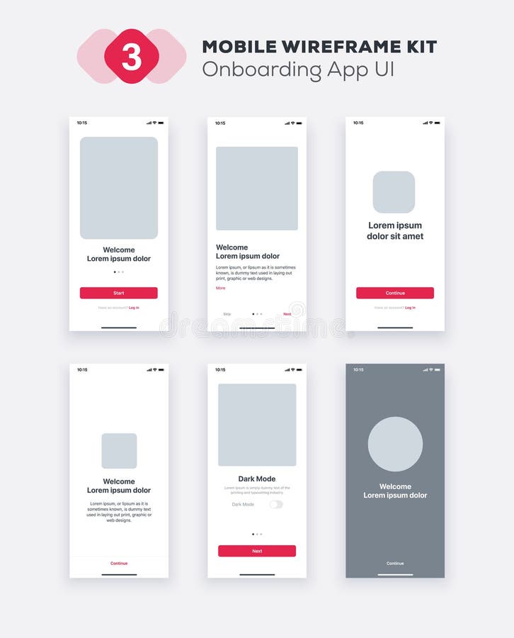 Ui Mobile App Onboarding Ux Gui Design Elements Mobile Application Template Layout Stock