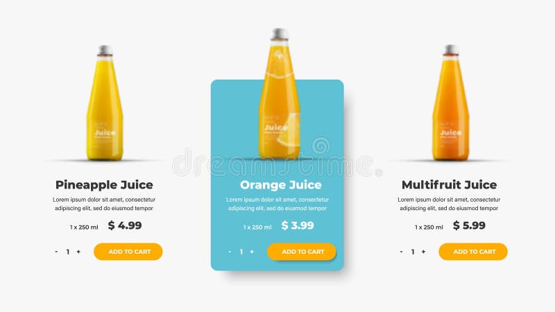 UI Product Card Template for Web Site. Design with Interface Elements ...
