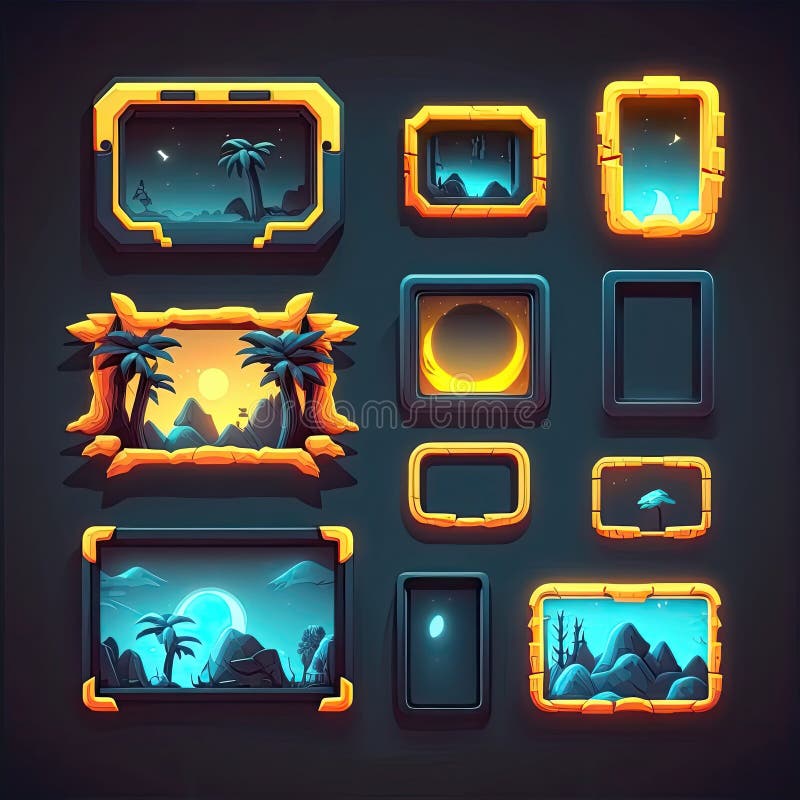 Template Rectangle Frame Game Ai Generated Stock Illustration - Illustration of element ...