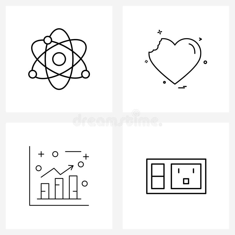 Physics Line Icon Set - 25 Dashed Outline Style Stock Vector ...