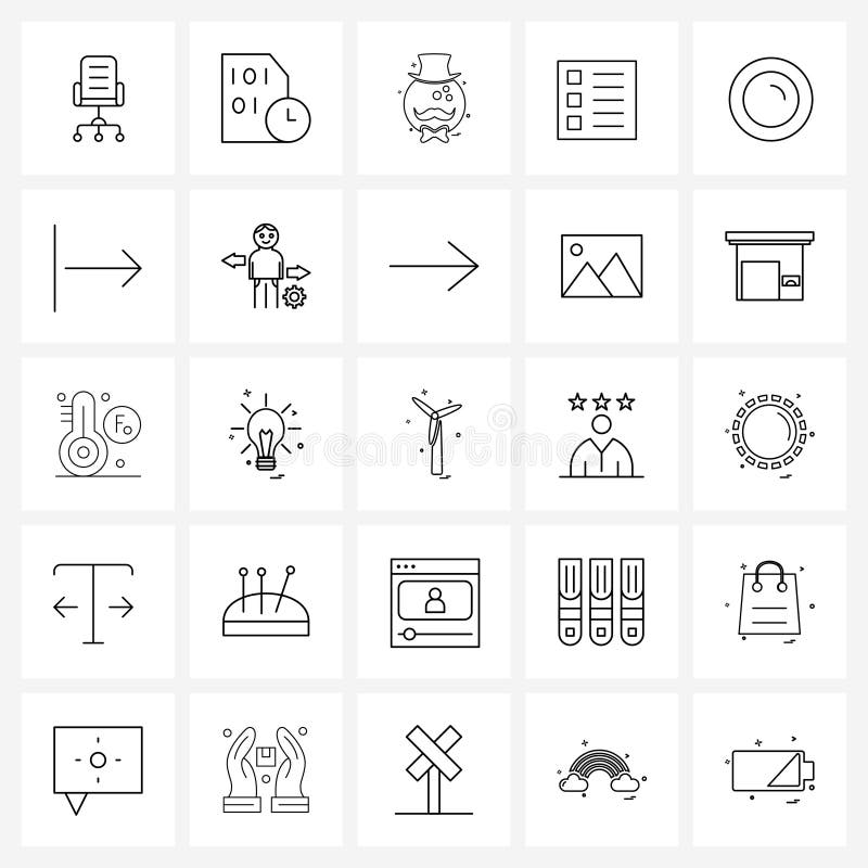 UI Set of 25 Basic Line Icons of Furniture, Points, Bowling, Paragraph ...