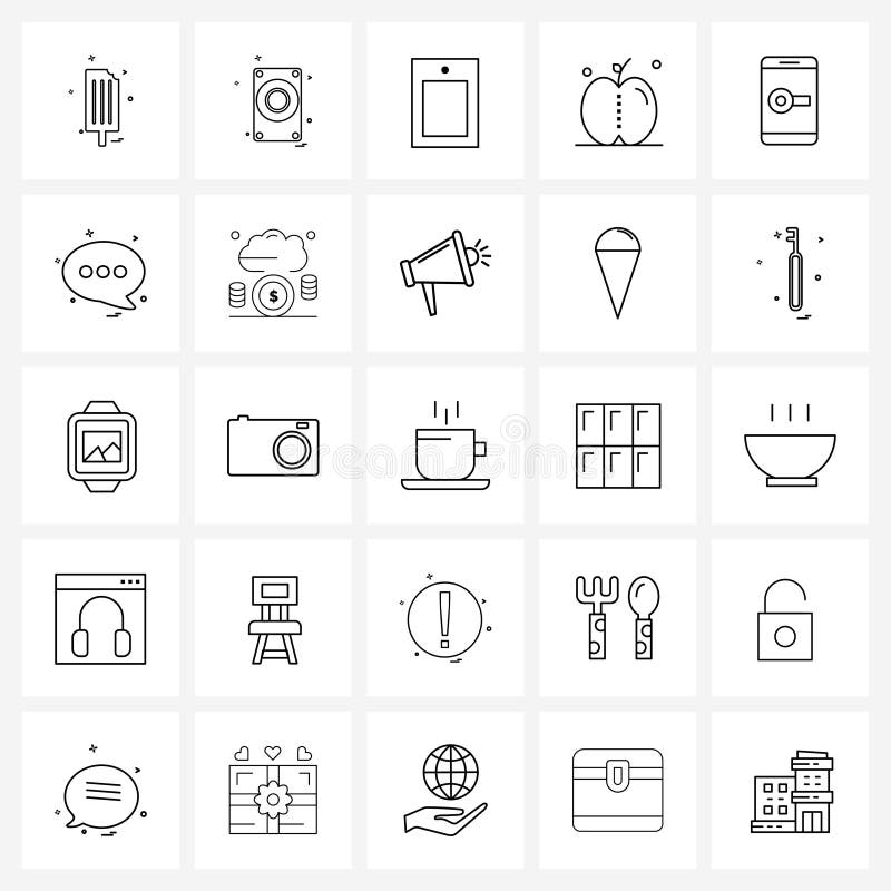 UI Set of 25 Basic Line Icons of Mobile, Learning, Mobile, Learn ...