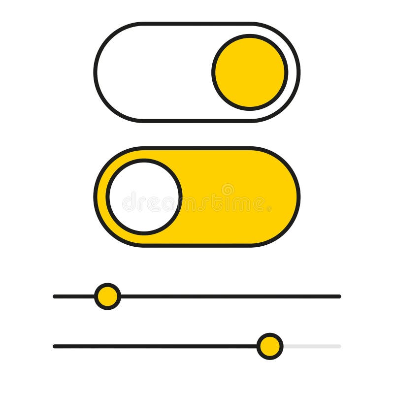 UI sliders bar panel set. stock vector. Illustration of interface ...