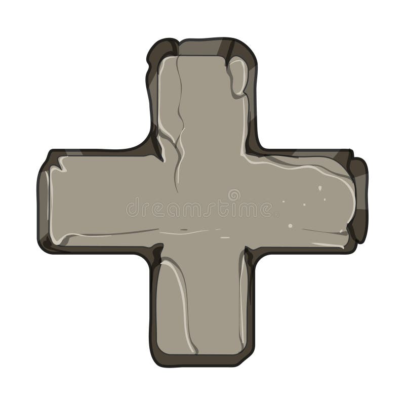 Ui Stone Button Cartoon Vector Illustration Stock Vector - Illustration ...