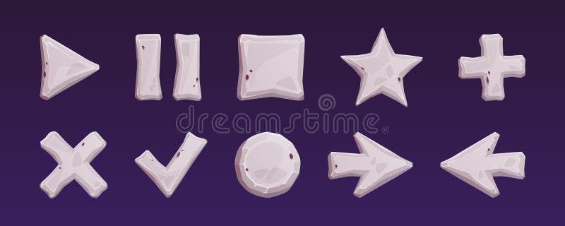 Ui Stone Texture Game Button Frame Cartoon Vector Stock Vector ...