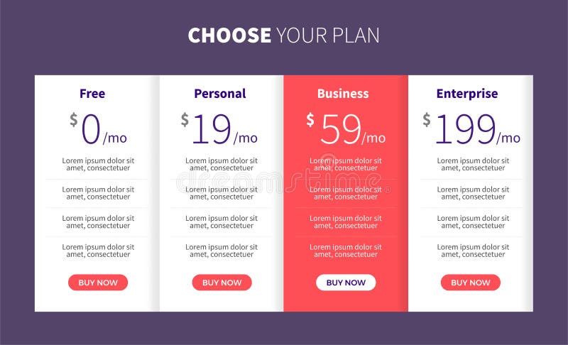 UI User Interface Price List 07 Stock Vector - Illustration of product ...