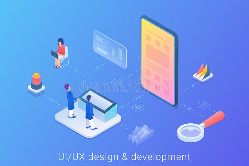 UI UX App Design Development Isometric Flat Vector Illustration Stock ... UI UX App Design Development Isometric Flat Vector Illustration Stock ...