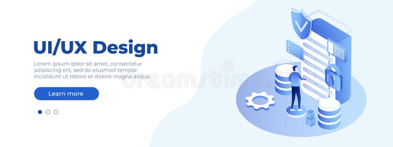 UI UX Design Concept. Banner Vector Isometric Illustration, Ui Concept ...
