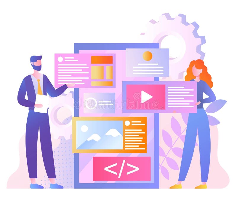 UI and UX design concept stock vector. Illustration of developer ...